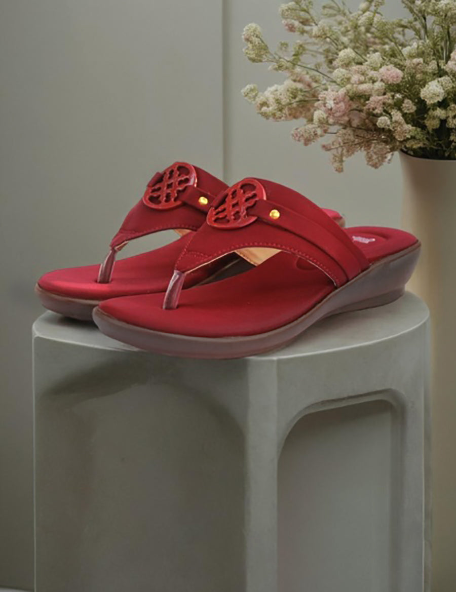 Maroon Wedges Collection Slippers – Millilegacy