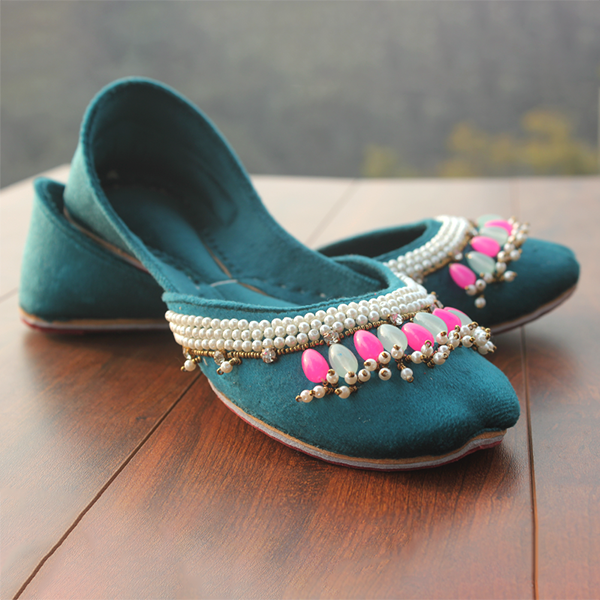 Green Fancy Khussa for girls – Millilegacy