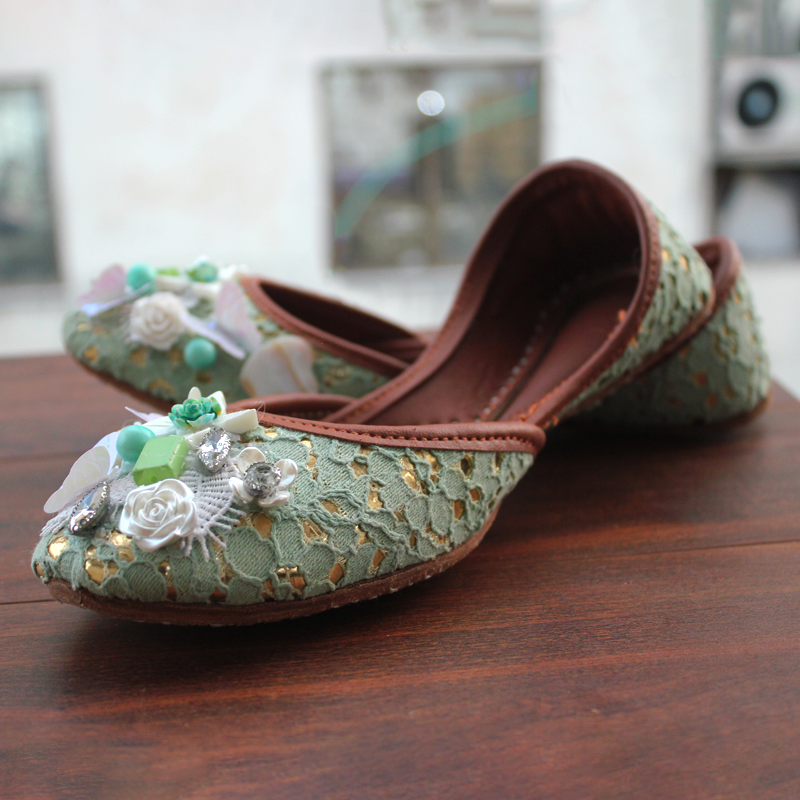 Green Fancy Khussa for women – Millilegacy